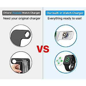 Charging Station for iPhone Multiple Devices, Foldable 3 in 1 Fast Charging Stand Dock for AirPods 3/2/1/Pro & iPhone 6-14 Series, Apple Watch Charger for Apple Watch Series with Adapter