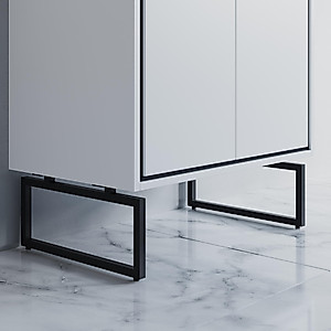 Dowell 7" Vanity Leg, Rectangle, Black-Set of 2