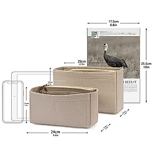 HyFanStr Small Purse Organizer with Zipper, Felt Insert Bag Organizer Handbag Tote Liner Pouch for Women