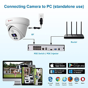Anpviz 6MP POE Camera, UltraHD IP Camera with Mic& Speaker, Smart Color Night Vision Security Turret Camera for Day& Night, AI Human& Vehicle Detection Dome Camera with 2.8mm Lens, MicroSD(U Series)
