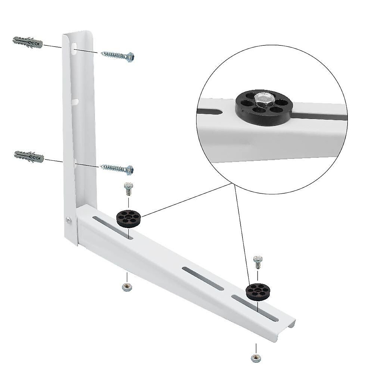 LBG Products Wall Mounting Bracket for Ductless Mini Split Air Conditioner Condensing Unit 1-2P, Support up to 265lbs (7000-12000 BTU)