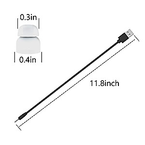 NENRENT Replacement DC Charging Cable - USB Charging Cord S570 Bluetooth Earbud Earpiece with 2 Ear Tip