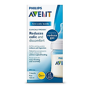 Philips AVENT Anti-Colic Baby Bottles Clear, 4 Oz