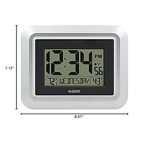 La Crosse Technology 513-1918S-INT Atomic Digital Wall Clock with Outdoor Temperature