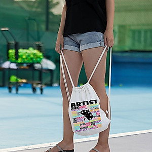 LEVLO Artist Canvas Tote Bag Gift For Art Teacher Artistic Shoulder Bag For Art Student Grad (Artist DB)