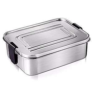 AOHEA Stainless Steel Bento Lunch Box for Kids: BPA FREE Bento Box 1200ml Leak Proof Lunch Box 304 Stainless Steel Kids Bento Box Metal Lunch Box for Kids and Adults