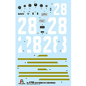 Italeri 510004706 1:12 Alfa Romeo 8C 2300 Monza Nuvolari Building, Stand Model Making, Crafts, Hobby, Gluing, Plastic Kit, Detailed, Unvarnished