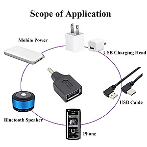 AAOTOKK (2 Pack USB to DC 3.5×1.35mm Power Adapter 5 Volt USB 2.0 A Female to DC 3.5 × 1.35 mm Male Jack DC 5V Barrel Power Plug Charger Cord Connector for 5 V DC or USB Charging Device(F/3.5×1.35)