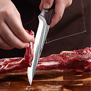 ANBFF Chef Knife and Boning Knife Set, Sharp High Carbon Stainless Steel Kitchen Knives with Ergonomic Handle - Professional Quality, Sturdy and Versatile - for Slicing, Carving, and Deboning