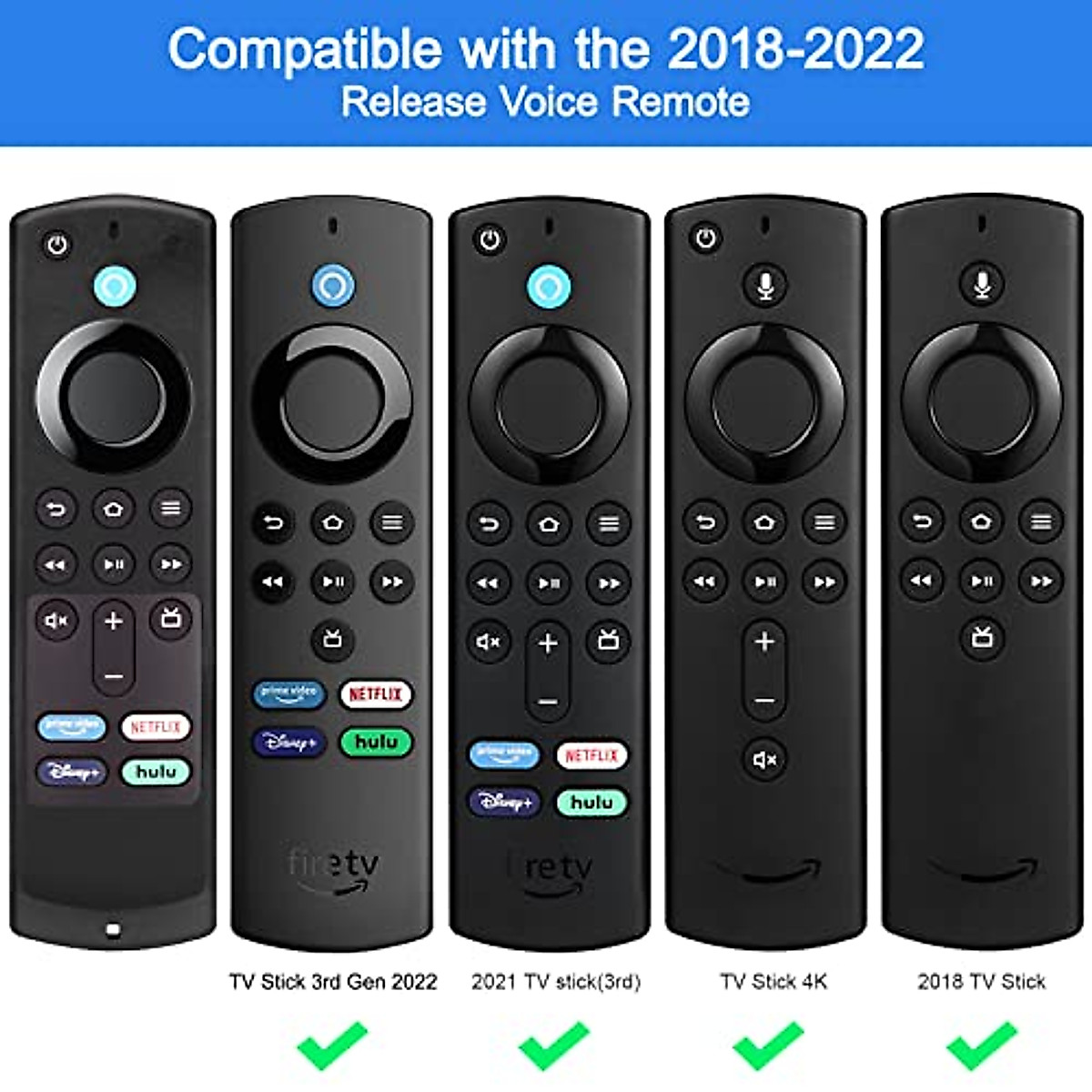 Remote Cover for FirTV Stick 4k Max/FirTV Stick (3rd Gen) 2021/FirTV Stick (2nd Gen and 3rd Gen)/Firstick 4k 2018(2020) Silicone Remote Sleeve Cover-Black