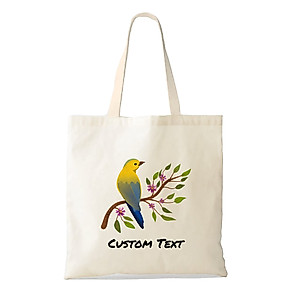 Dancinggoods Personalized bird Cotton Tote Bag with handle for Animals Lovers Series 8, Canvas Bag