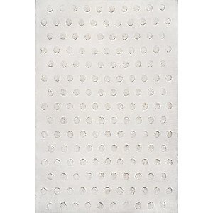 nuLOOM LuLu Hand Woven Raised Dots Area Rug, 8' x 10', Ivory