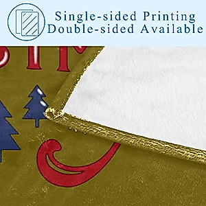 Merry Christmas Prints Soft Warm Cozy Blanket Throw for Bed Couch Sofa Picnic Camping Beach, 150×100cm