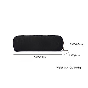 YONBEN Canvas Pencil Case -Cotton Canvas and Simple Multifunctional Pencil Bag, Zipper Portable Pencil Storage (Black)