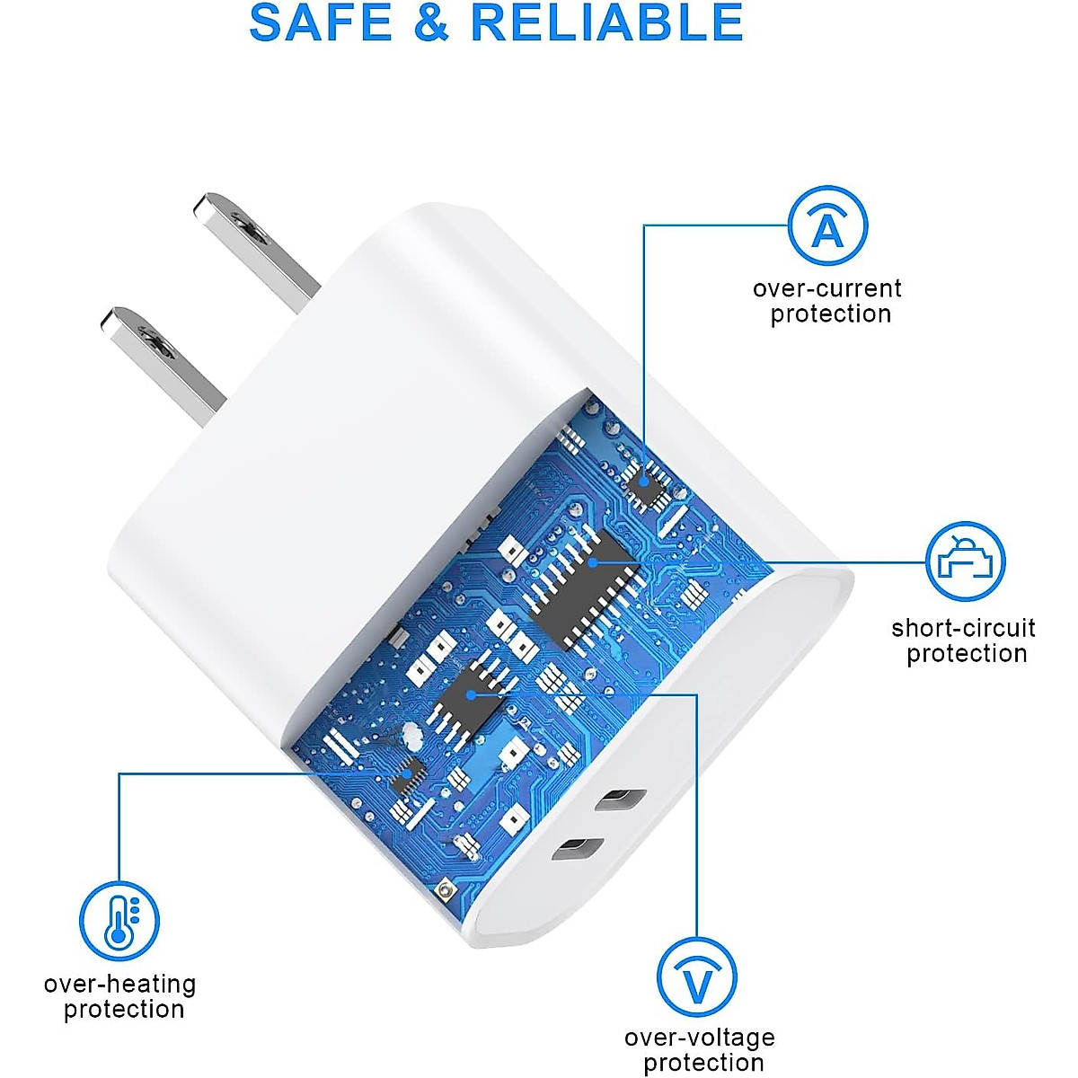 USB C Fast Charger,[MFi Certified] 2 Pack 40W Dual Port Charger Fast Charging with 10 FT Long Type C to Lightning Cable 20W PD Power Adapter for iPhone 14 13 12 11 Pro Xs Xr X 8 Block