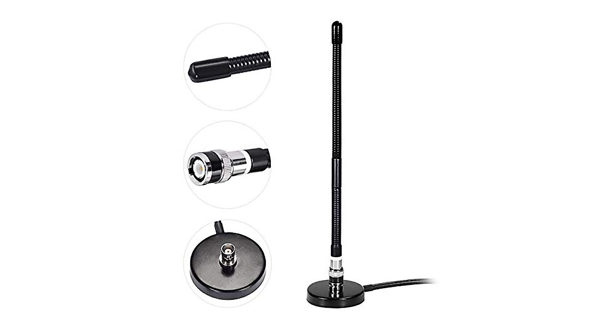 Bingfu 27MHz CB Antenna - Magnetic Base, Soft Whip