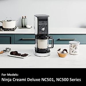 KUCHZUBE Replacement Pints Containers with Sleeve Compatible for Ninja Creami Deluxe NC501, NC500 Series - Silicone Lids - BPA-Free (24OZ, 4 Pack - Blue, Pink, Green, Yellow)