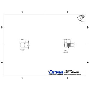 3/8-16 x 1/2" Hex Head Cap Screw Bolts, External Hex Drive, Stainless Steel 18-8, Full Thread, Bright Finish, Flat Point, Quantity 10 by Fastenere