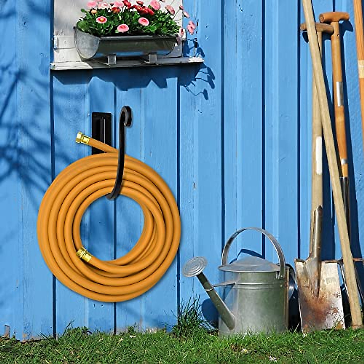 Garden Hose Holder - Wall Mount Hose Hanger Rack for Outdoor Use - Rust-Resistant Garden Hose Hook