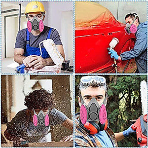 Ayybf Reusable Half Face Cover,and 607 Reusable Filter Sponge ,Used for Painting, Dust , Mechanical Polishing and Other Work Protection (Medium)