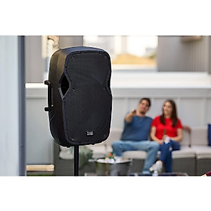 Acoustic Audio by Goldwood 15" 1000W Bluetooth Speaker Set w/ LED, Mic, Stand, & Remote