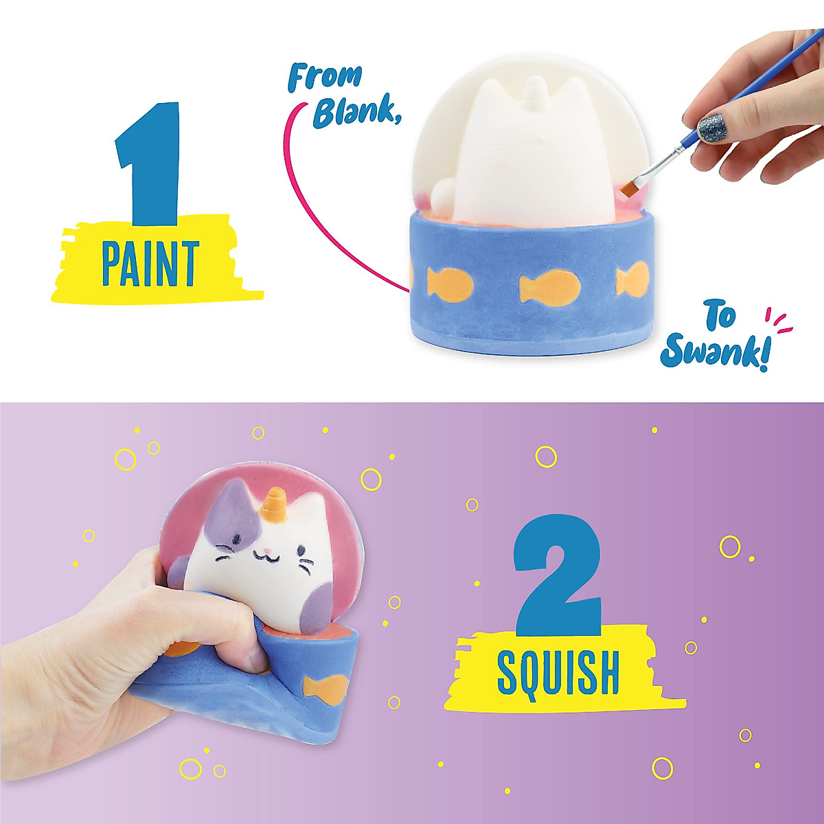 DOODLE HOG Caticorn Squishy Painting Kit - Squishy Toys for Kids, Squishies for Kids - Slow Rise Squishy Animals - Ideal Arts and Crafts, Gifts for 8-12, Girls & Boys, Easter Basket Stuffers
