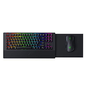 Razer Turret Wireless Mechanical Gaming Keyboard & Mouse Combo for PC, Xbox One, Xbox Series X & S: Chroma RGB/Dynamic Lighting - Retractable Magnetic Mouse Mat - 40hr Battery, Classic Black