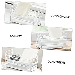 Veemoon Multi-Purpose Storage Rack Soap Sponge Holder Hanging Storage Shelves Sink Tidy Kitchen Soap Tray Drawer Shelf Dish Locker Shelf Iron Rack White Iron + Drain Rack Multipurpose