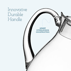 MosJos Acrylic Pitcher (72 oz), Clear Plastic, Water Pitcher with Lid, Shatterproof, BPA-Free Clear Pitcher, Ideal for Sangria, Lemonade, Juice, Iced Tea & More (Clear)