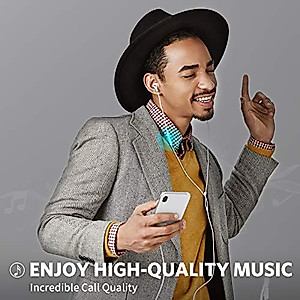 2 Pack Earbuds, Wired Earbuds, High Definition Earphones, Noise Isolating in Ear Headphones, Deep Bass, Crystal Clear Sound, Compatible with iPhone, iPad, Samsung Smartphones and Tablets (White)