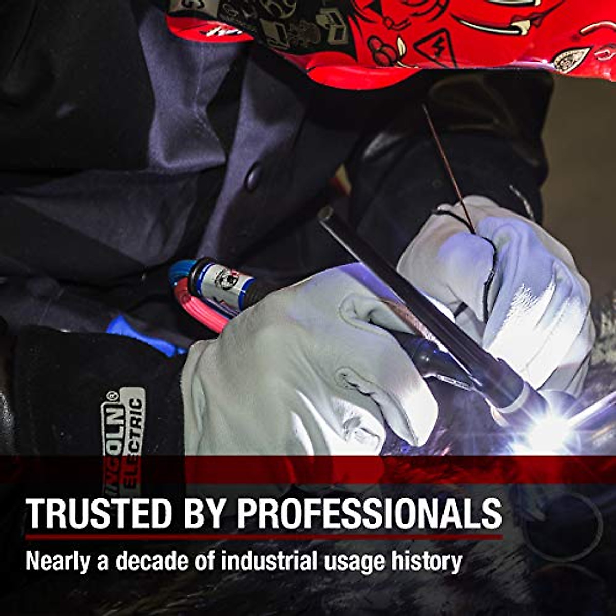 Lincoln Electric Grain Leather TIG Welding Gloves | High Dexterity | Large | K2981-L, White, Black