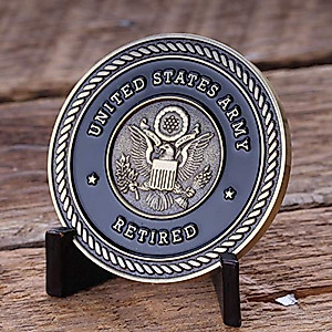 Army Retired Challenge Coin - United States Army Challenge Coin - Amazing US Army Retired Military Coin - Designed by Military Veterans!
