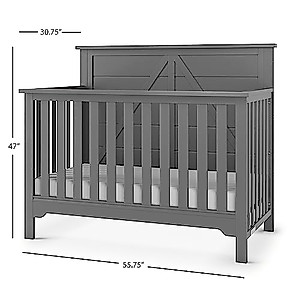 Forever Eclectic Woodland 4-in-1 Convertible Baby Crib, Brushed Pebble