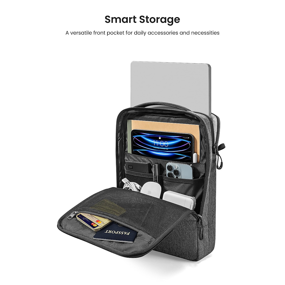 tomtoc 360 Protective Laptop Shoulder Bag for 13-14 Inch MacBook Air/Pro M4/M3/M2/M1, 13-inch iPad Pro M4/iPad Air, 13-13.8 Inch Surface Pro/Laptop, Copilot+ PC, Cordura Ballistic Nylon