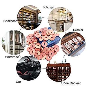 Cedar Space Cedar Blocks for Clothes Storage 100% Natural Aromatic Red Cedar Rings 72Pcs Protection for Wardrobes Closets and Drawers