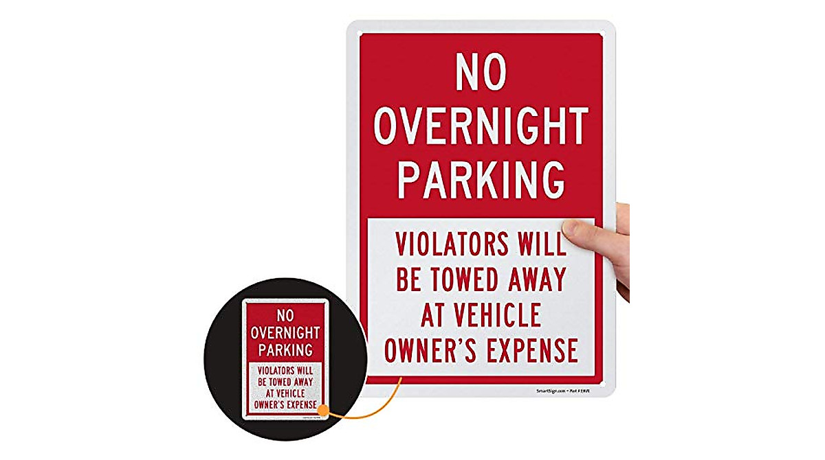 SmartSign No Overnight Parking Sign – Durable & Reflective