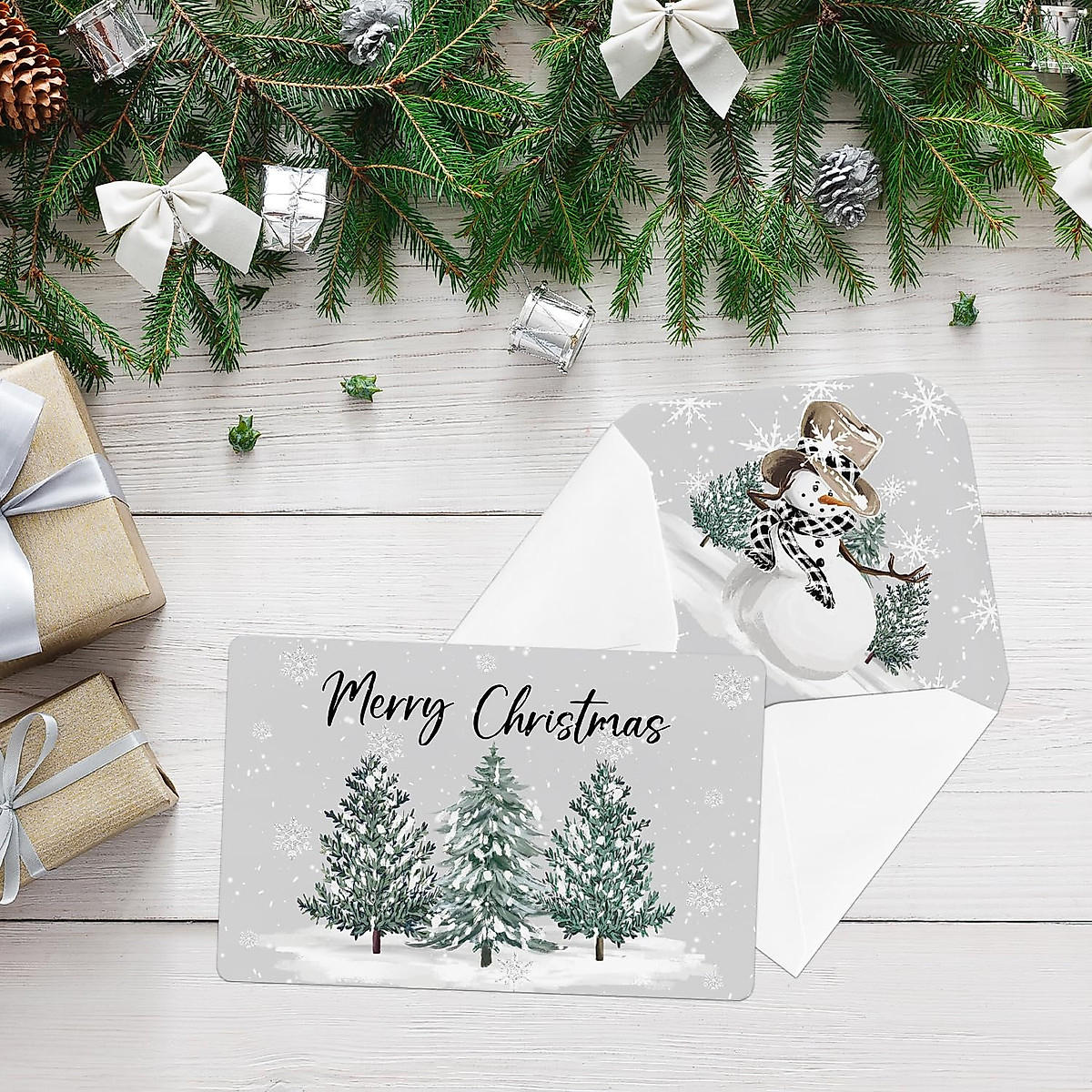 Artoid Mode 36 Pack Merry Christmas Thank You Cards Deer Snowman Truck Xmas Tree Greeting Cards Gift With Envelope Sticker Blank Note Cards for Birthday Wedding Baby Shower Bridal Shower, 4 x 6 Inch