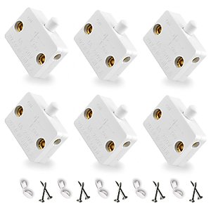 6Sets Wardrobe Closet White Electrical Light Switches Normally Closed Lamp Switch,for Cabinet Lights Closet Doors Closet Lights Wardrobe Cabinet Pantry Closet Pantry Light On Off Switch