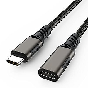 USB C Extension Cable 6.6ft, USB Type-C Male to Female Cord, [USB3.1 Gen2/10Gbps] Sync Transfer USB C Extender 100W/5A Fast Charging Compatible with MacBook,Laptop,Tablet,Mobile Phone and More