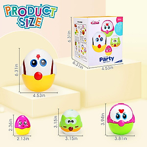 Easter Egg Toys for Toddler, 8 Pcs Nesting & Stacking Chicks Matching Toys for 18 months, 2, 3+ Yr Old, Plastic Eggs Fillable, Easter Basket Stuffers, Gift for Girl Boy Easter Party Favor, Easter Hunt