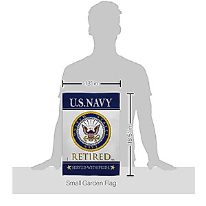 Breeze Decor US Navy Garden Flag Set with Stand Armed Forces USN Seabee United State American Military Veteran Retire Official House Banner Small Yard Gift Double-Sided, Made in USA