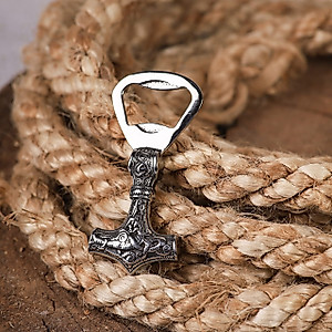 HAQUIL Viking Hammer Bottle Opener Norse Viking Mjolnir Odin Mythology Portable Key Chain Stainless Steel Beer Opener