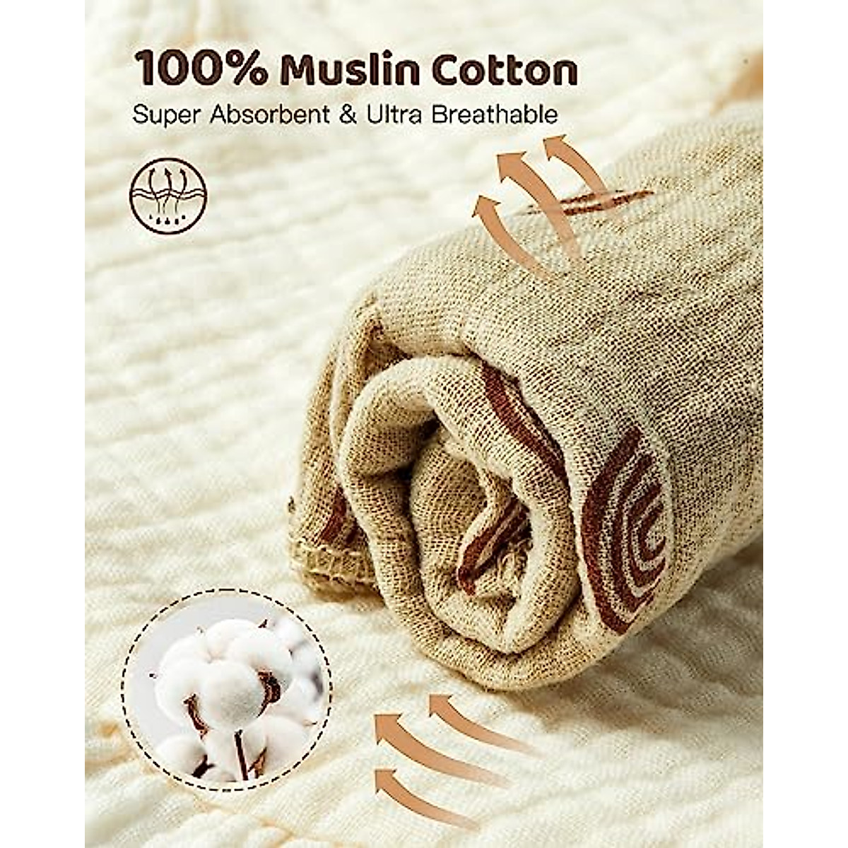 Lictin Muslin Baby Drool Bibs - 8 Pack Baby Bandana Drool Bibs Cotton Unisex, Snap Muslin Bibs for Boys Girls, Absorbent & Soft for Teething and Drooling