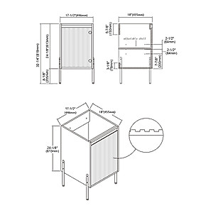 Dowell 18" Inch White Small Bathroom Vanity with Resin/Gel Sink Combo, Narrow Modern Bathroom Cabinet with Soft-Close Door, Freestanding Single Bathroom Vanity Set - 002 Series
