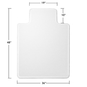 WorkOnIt 45" x 53" Office Desk Chair Floor Mat with Lip for Hardwood Floors, Clear