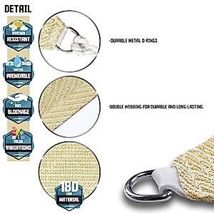 TANG Sun Shades Depot Sun Shade Sail 18' x 18' Beige Canopy Square Shade Sail U*V Block for Patio Garden School Park Outdoor Facility and Activities