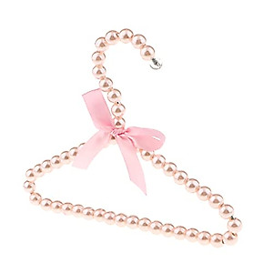 Gazechimp 10Pcs 20Cm Pearl Beads Kids Hanger Coat Dress Pant Hook Halter Pink