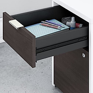 Bush Business Furniture Jamestown 60W Desk with 4 Drawers, Storm Gray/White
