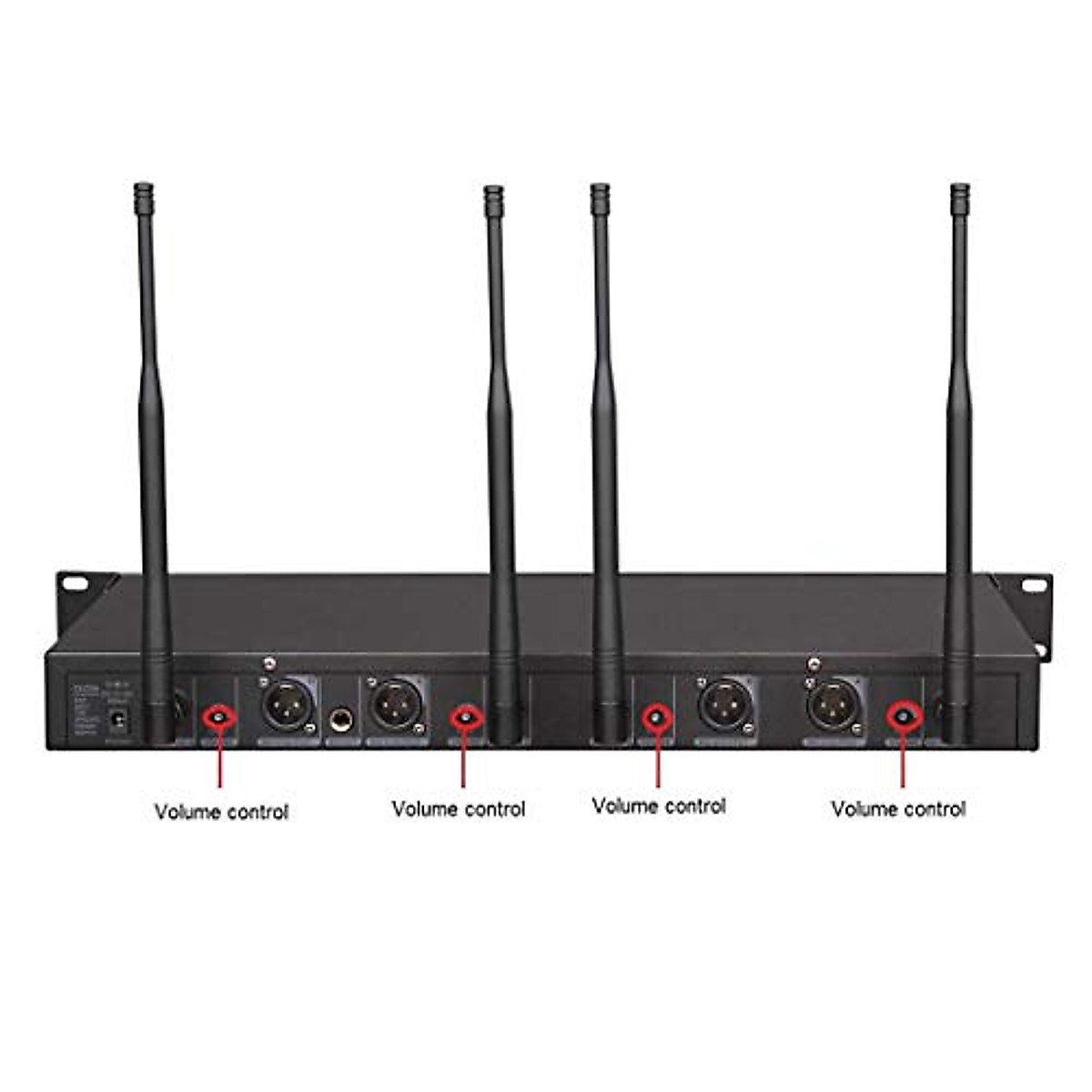 GTD Audio 4x800 Adjustable Channels UHF Diversity Wireless Cordless Handheld Microphone Mic System Ideal for Church, Karaoke, Dj Party, Range 450ft (4 Handheld Mics)