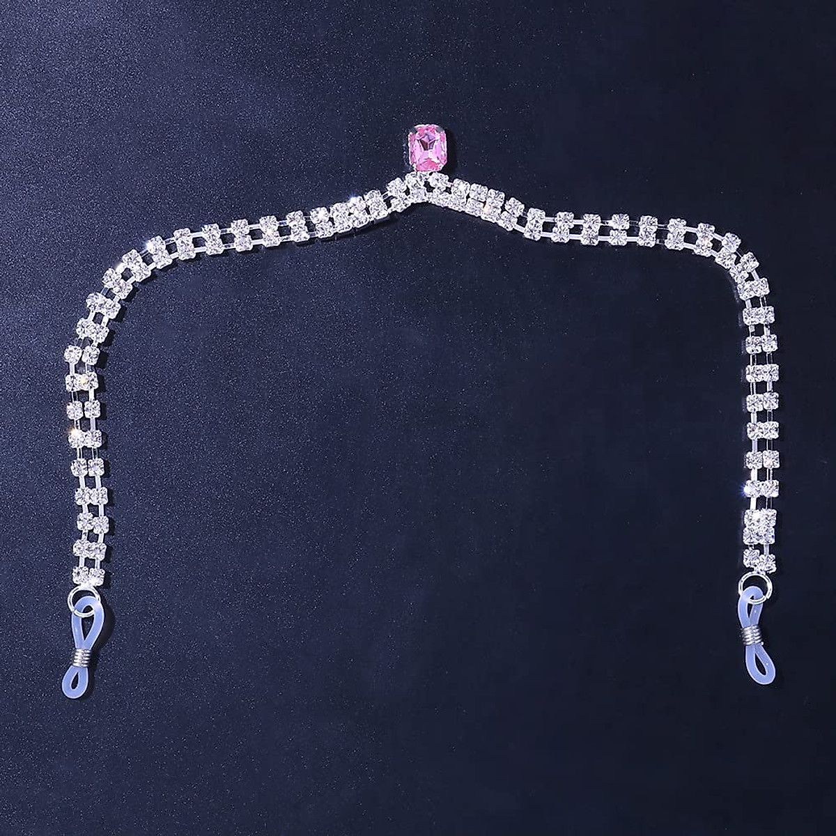 Nipple Ring Chain Rhinestone Bra Body Chain Non Piercing Nipple Jewelry Nipple Sex Accessories for Rave Party Women, Pink, one size